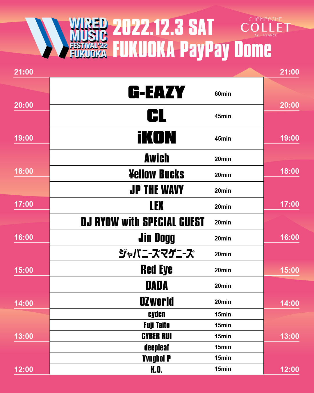 タイムテーブル公開 - NEWS | Wired Music Festival